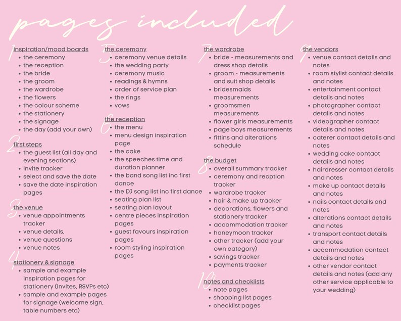 Editable Wedding Planner PDF – DIY Bridal Binder With Budget ...