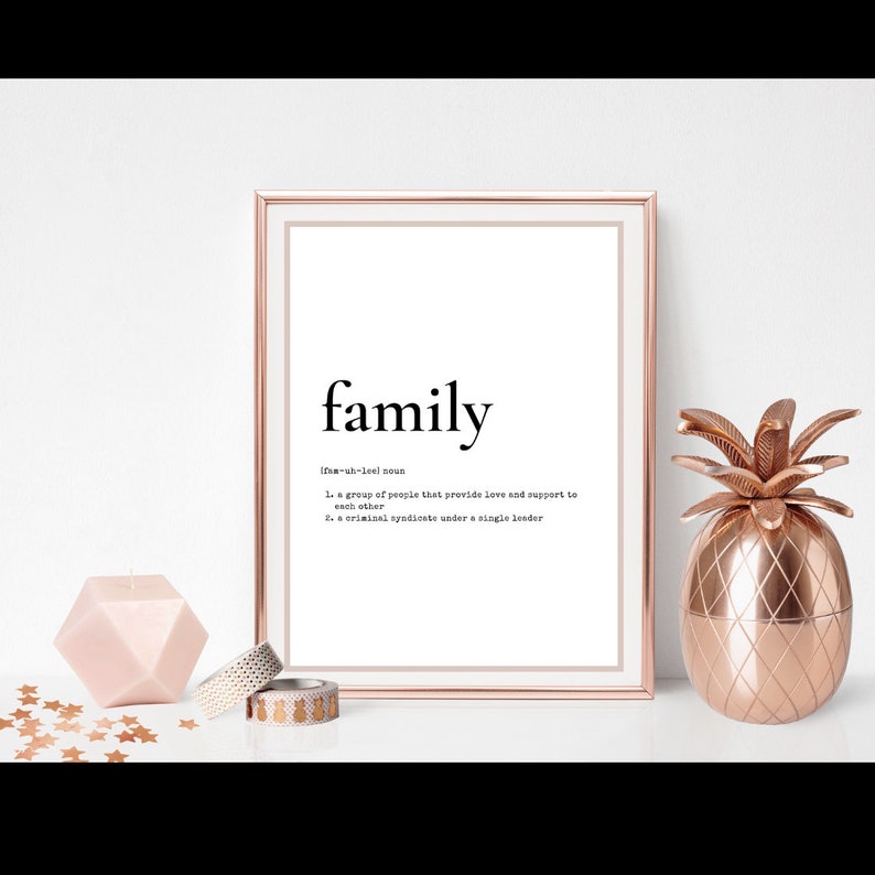 Family Wall Art - Quote Definition Home Decor - Etsy