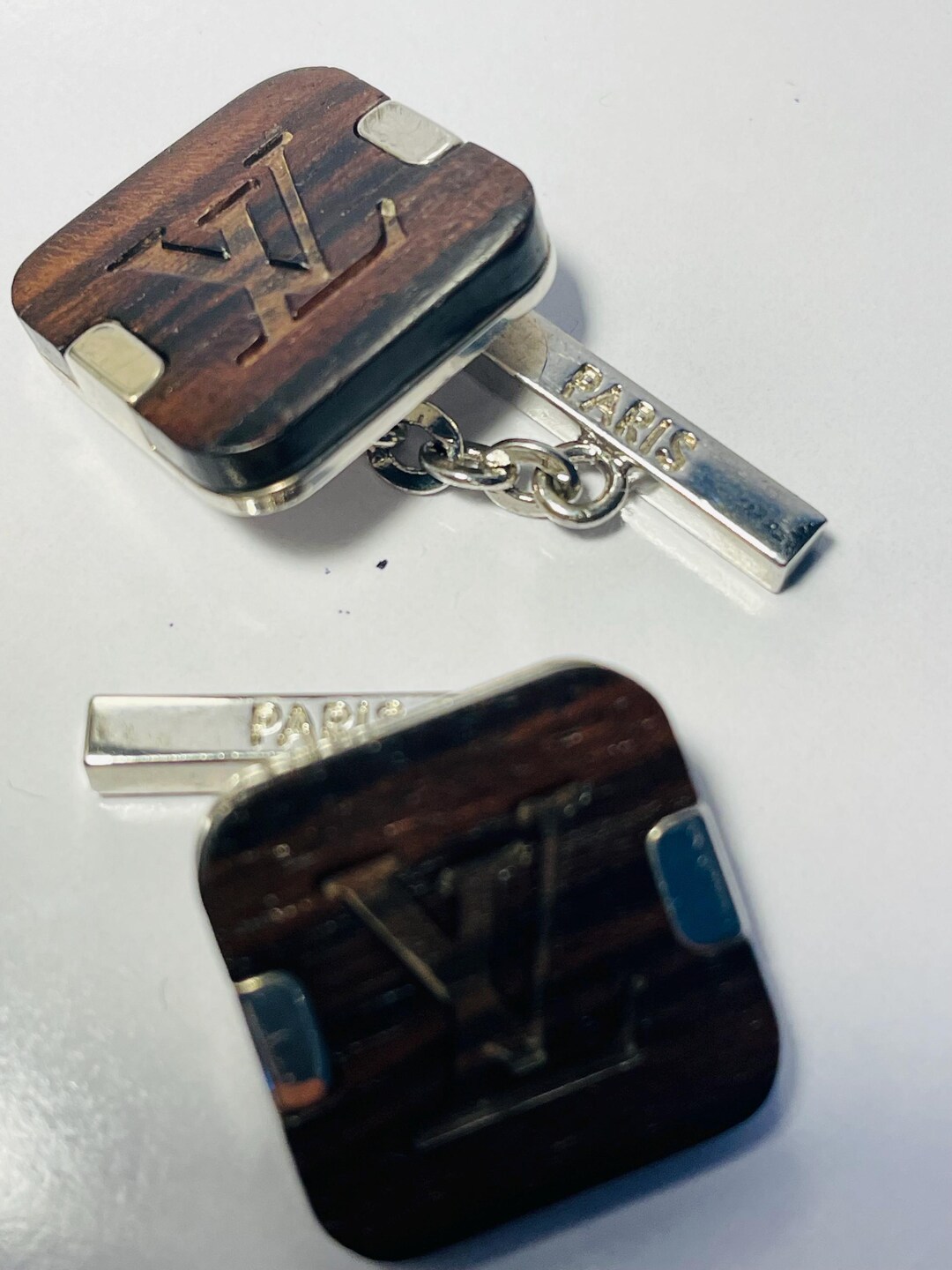 Vintage Louis Vuitton Wood and Metal Cufflinks, Vintage From 2005 LV ...