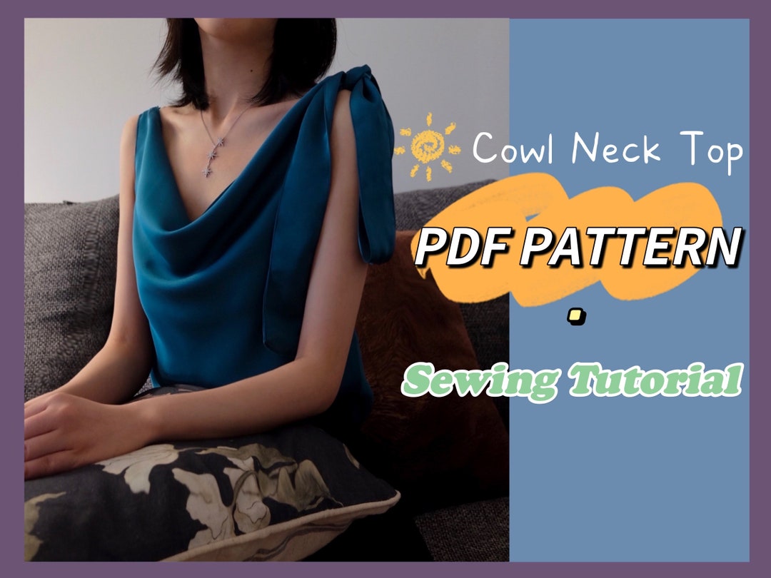 Cowl Neck Top Digital Pattern // EU 34-44, US Xs-2xl // PDF Sewing ...
