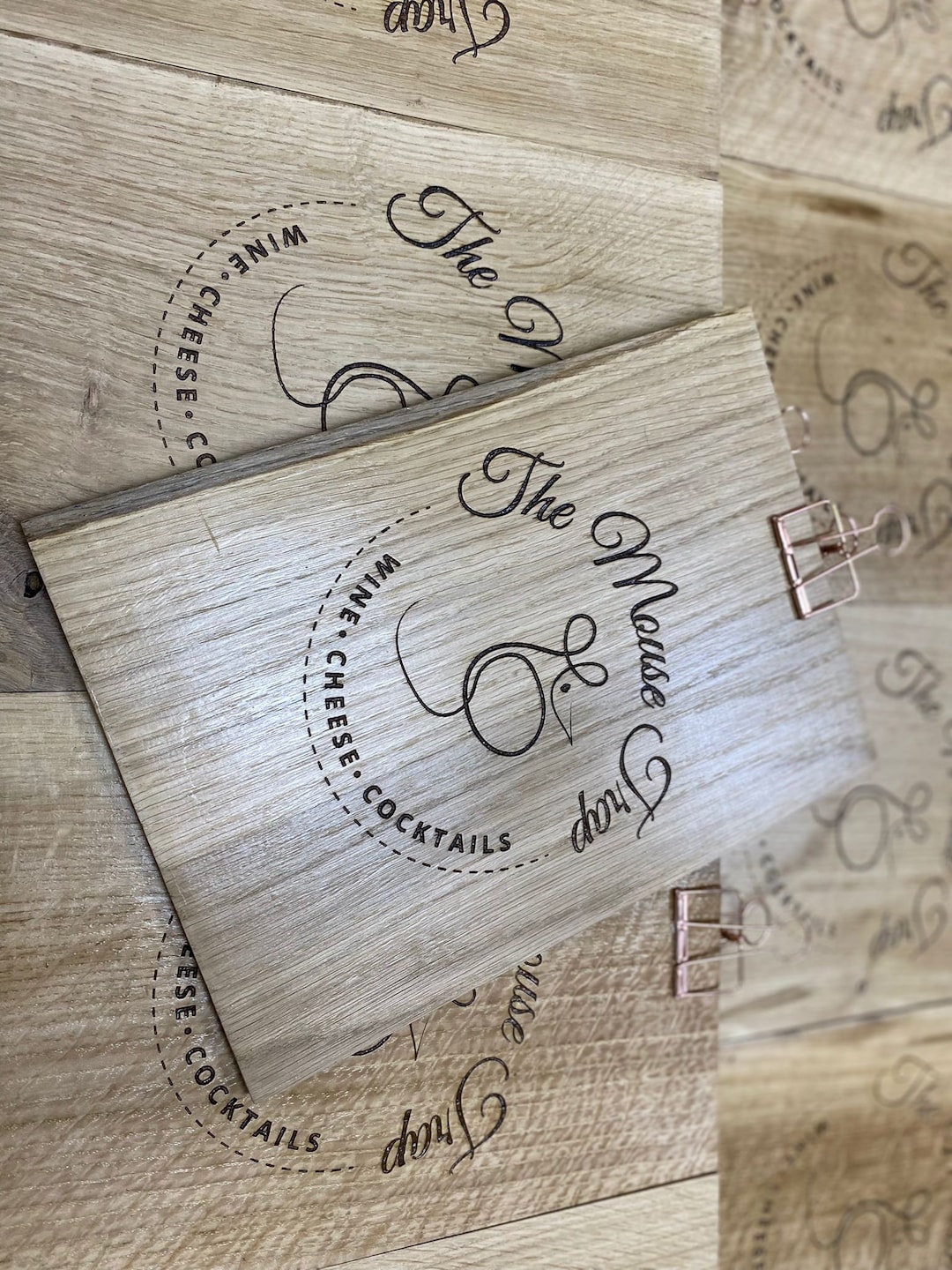 10 CUSTOM MENU BOARDS - Oak Menu Boards - Laser Cut Logo - Custom ...