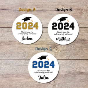 Personalized Graduation Stickers, Happy Graduation Labels, Custom ...