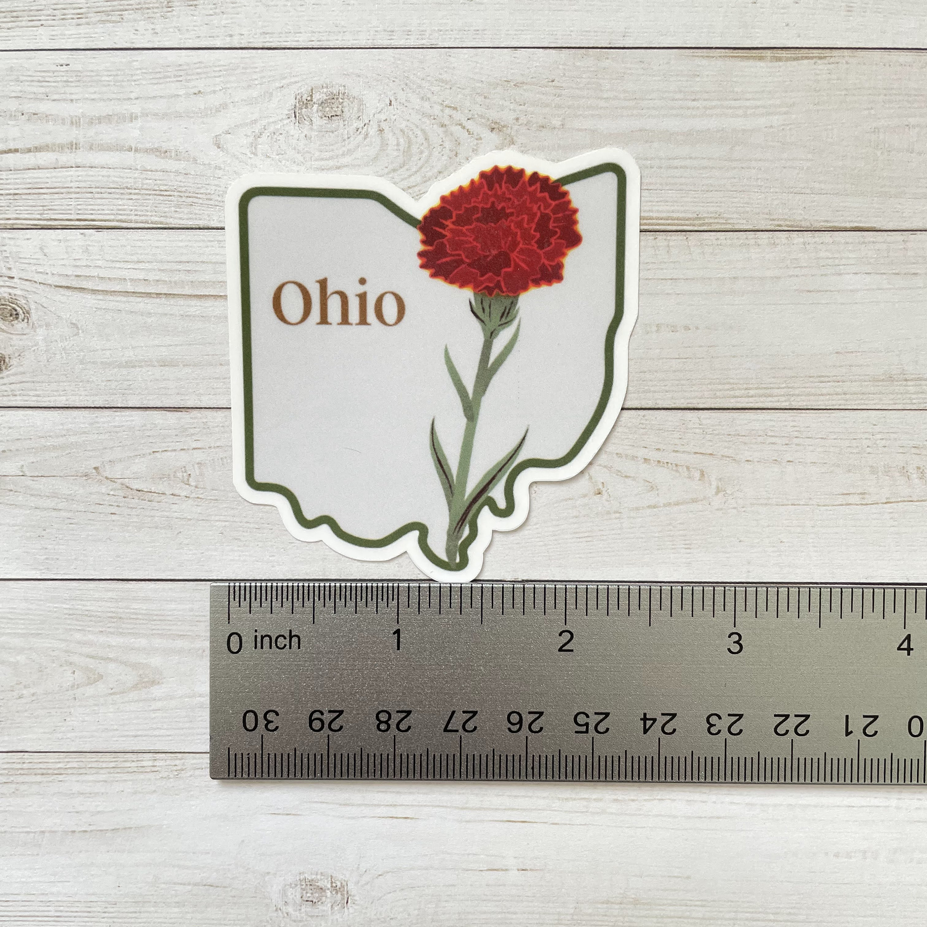Ohio State Flower Vinyl Sticker | Carnation | Glossy or Matte Finish ...