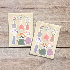 Flower Vase Stickers Set of 6 Matte Finish Vinyl Flower Stickers ...