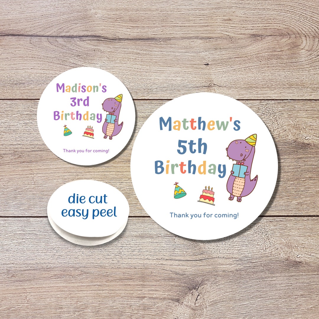 Personalized Happy Birthday Stickers, Goody Bag Stickers, Custom ...