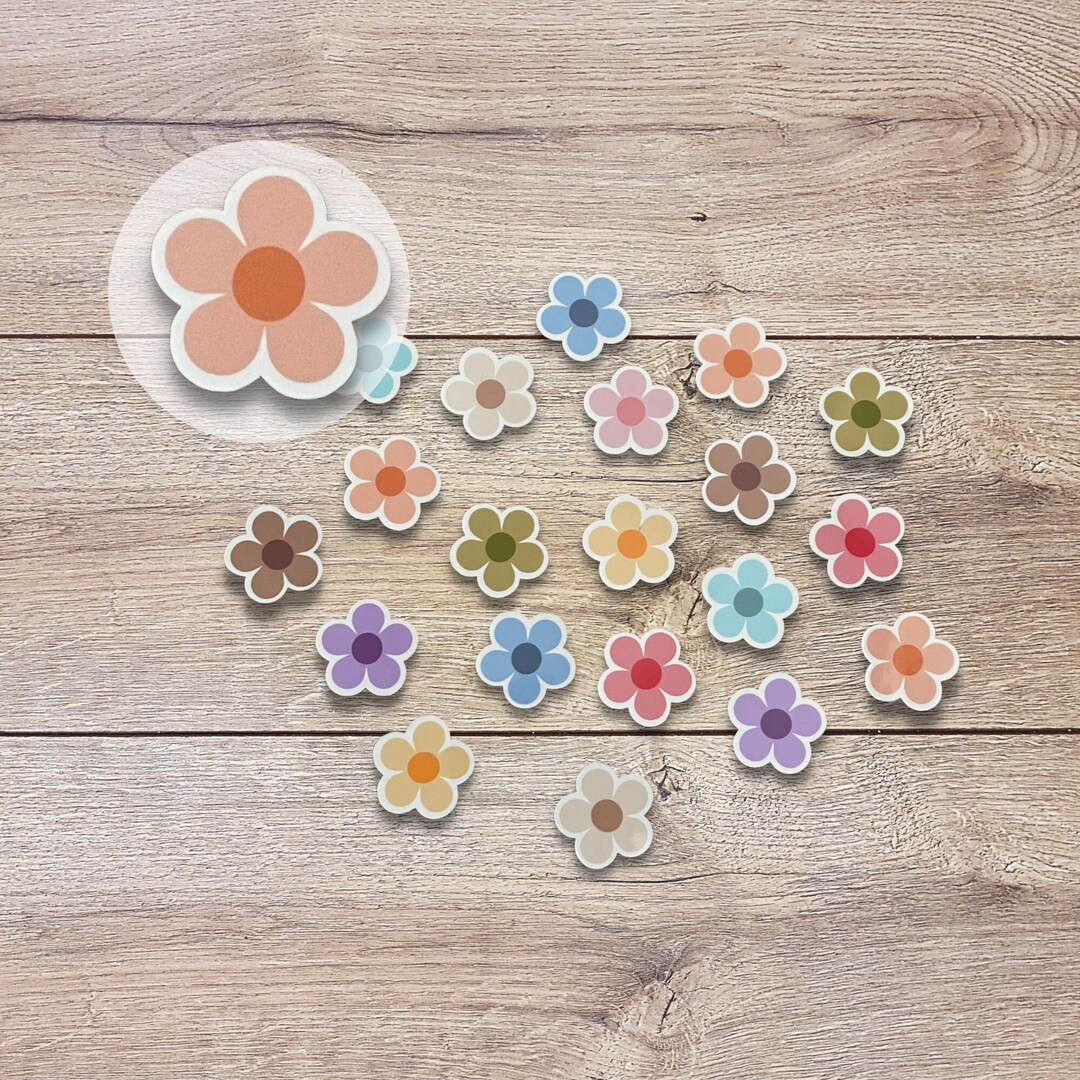 Pick Your Color | Mini Flower Stickers | Set of 10 | Vinyl Flower ...