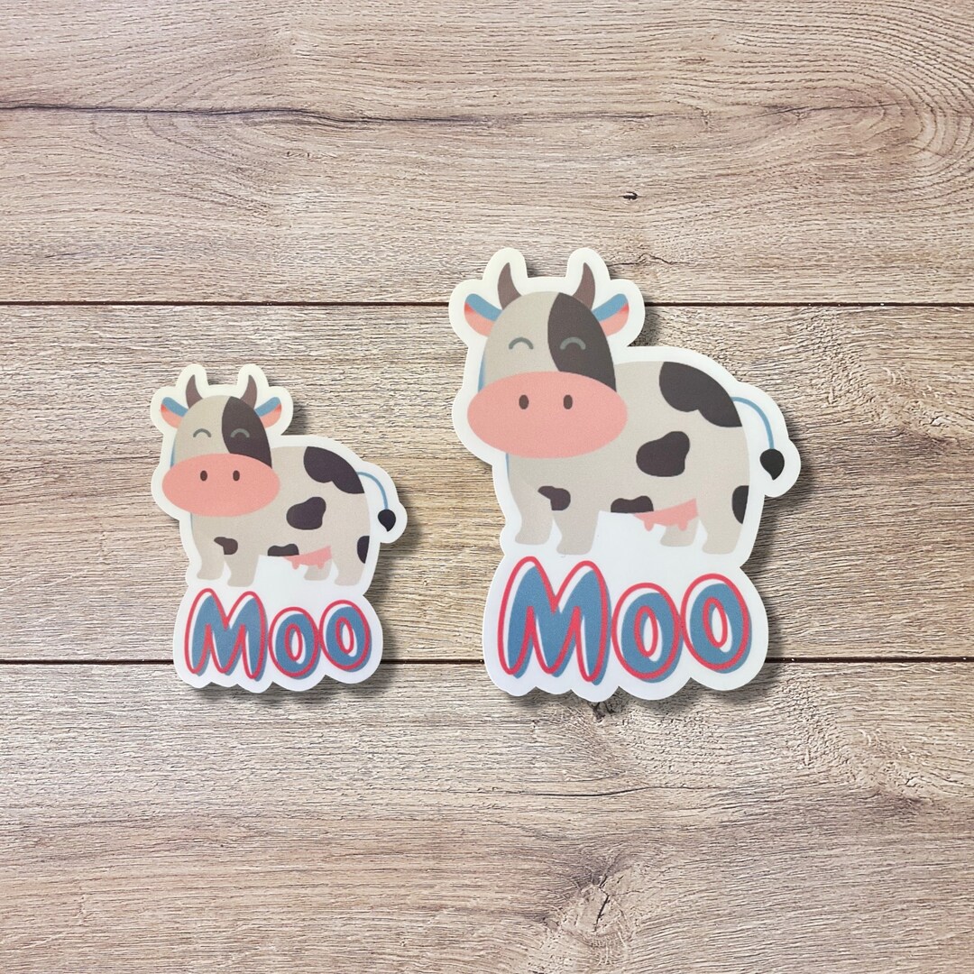 Cow Moo Vinyl Sticker | Glossy Finish | Waterproof | Die Cut Sticker ...