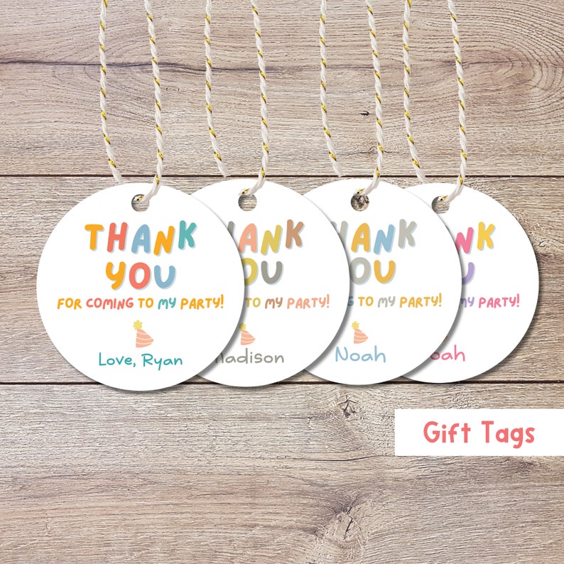Personalized Birthday Gift Tags, Matte Finish, Thank You for Coming ...