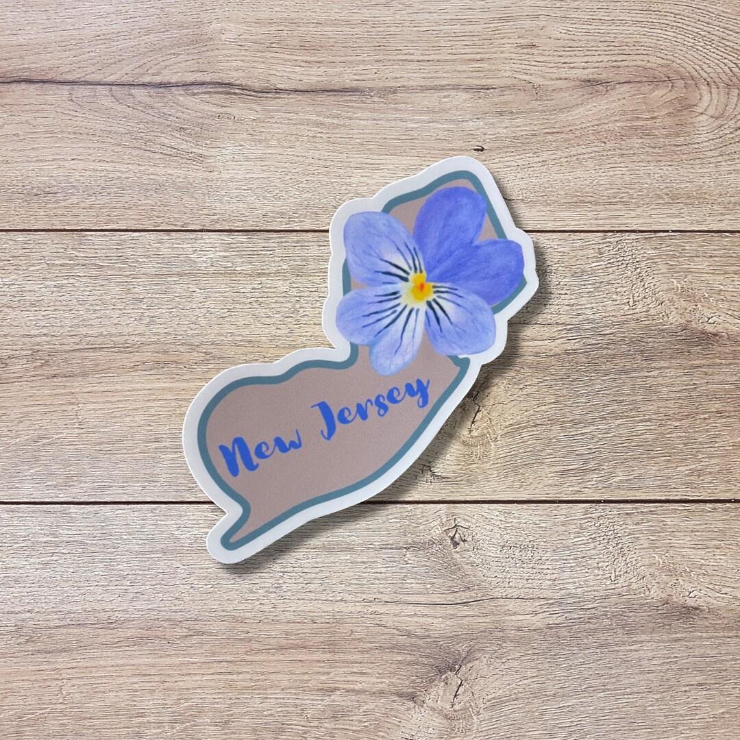 New Jersey State Flower Vinyl Sticker | Common Blue Violet | Glossy or ...
