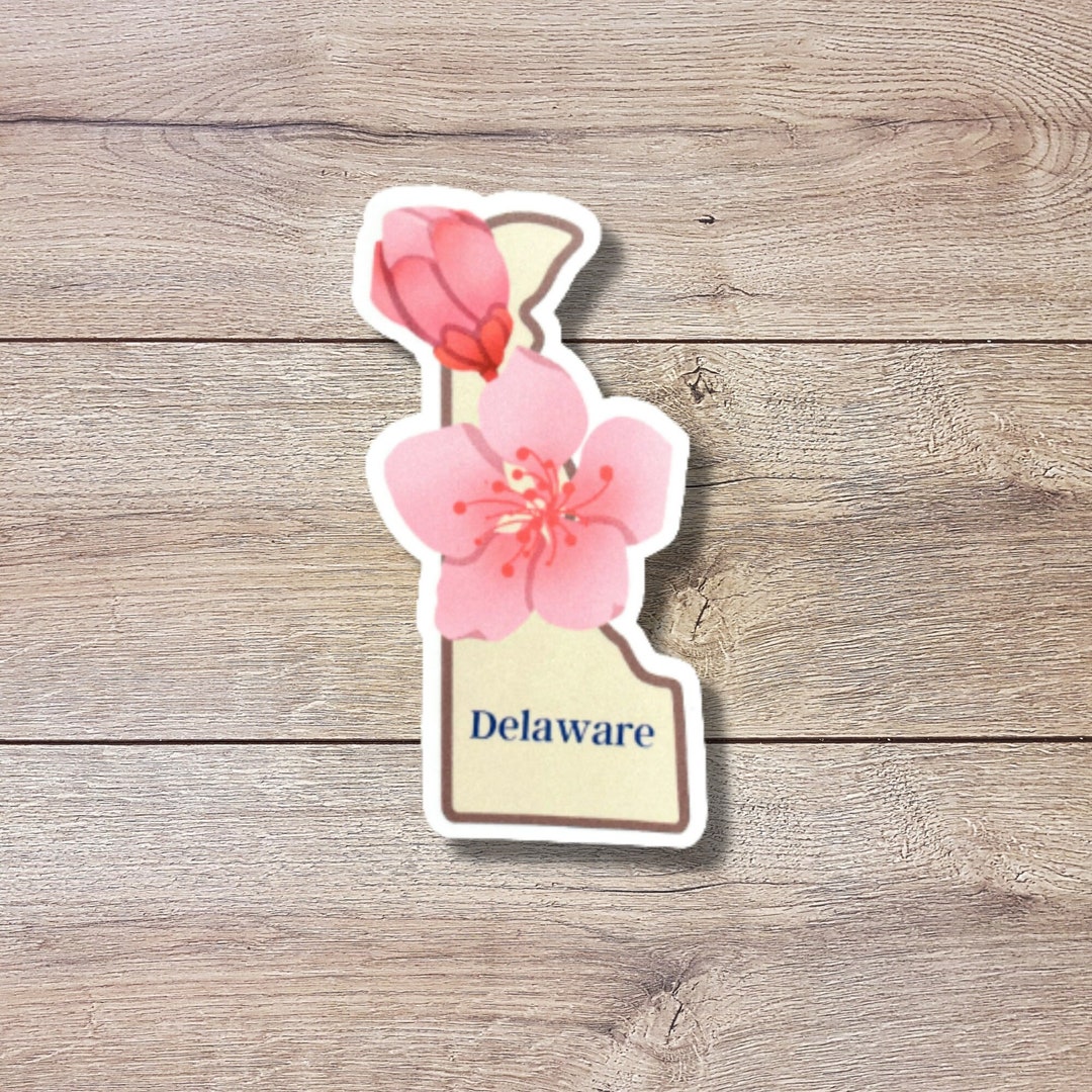 Delaware State Flower Vinyl Sticker | Peach Blossom | Glossy or Matte ...