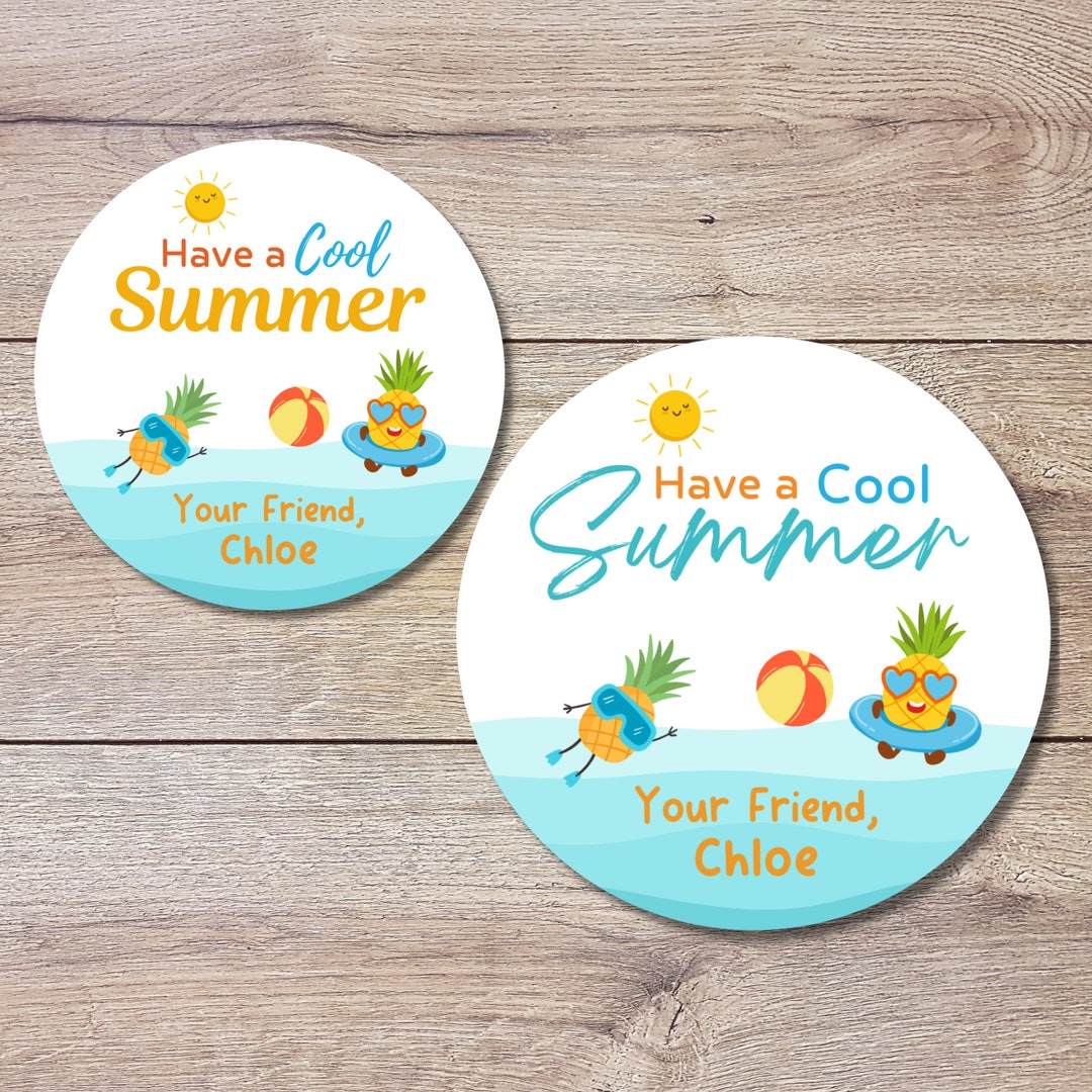 Personalized School Party Stickers, Have a Cool Summer Label, End of ...