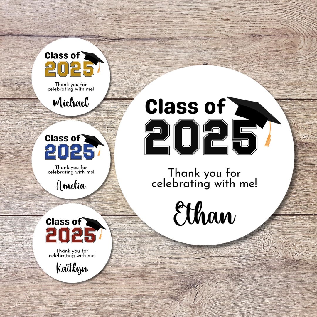 Personalized Graduation Stickers, Happy Graduation Labels, Custom ...