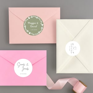 Personalized Floral Thank You Wedding Stickers, Custom Thank You Labels ...