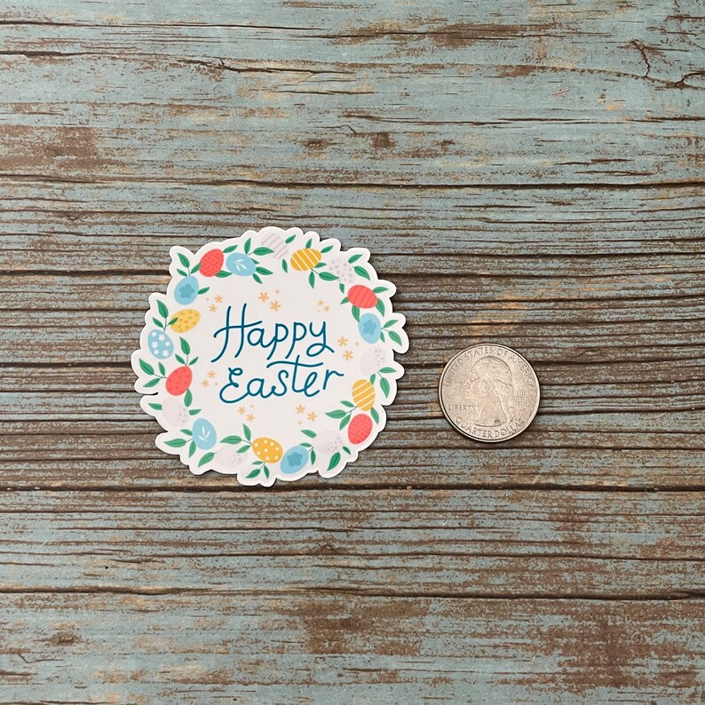 Happy Easter Vinyl Sticker, Easter Floral Vinyl Sticker for Laptop ...