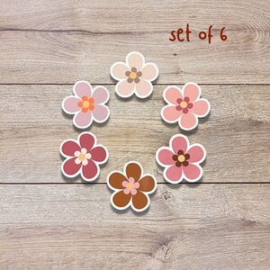 Boho Flower Vinyl Sticker | Set of 6 | Flower Stickers | Flower Pack ...