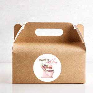 Personalized Baked With Love Stickers, Customized Baked Goods Label ...