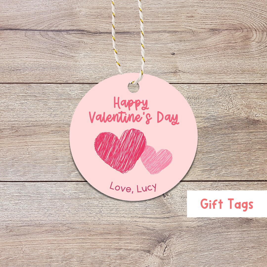 Personalized Valentine's Day Gift Tags, Custom Matte Finish Valentine ...
