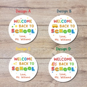 Personalized Back to School Stickers, Welcome Back to School Label ...