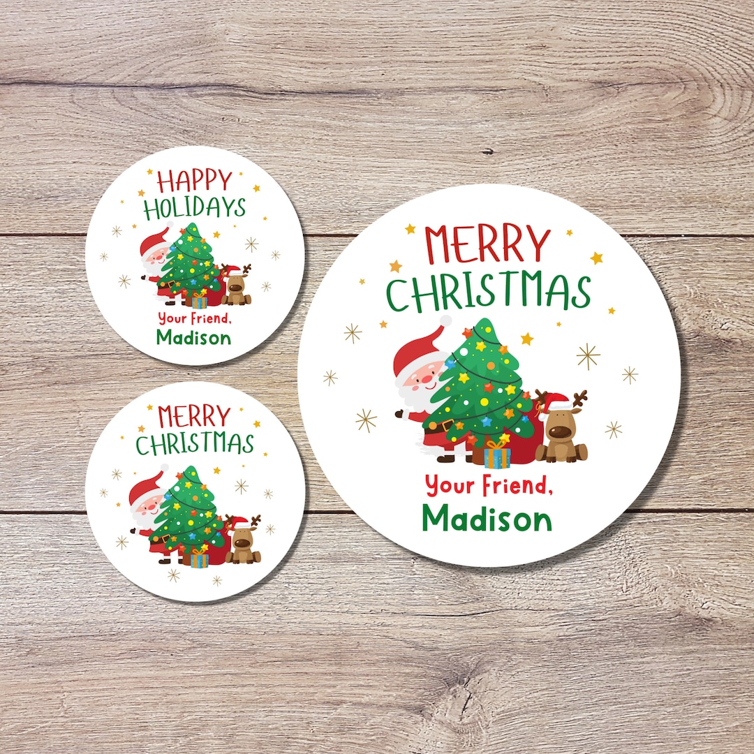 Personalized Christmas Stickers Matte or Glossy Finish, Custom ...