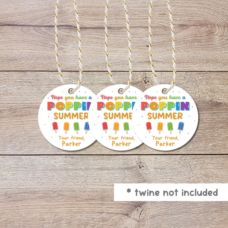 Have A Poppin Summer Happy Last Day of School Tags, School Party Favor ...
