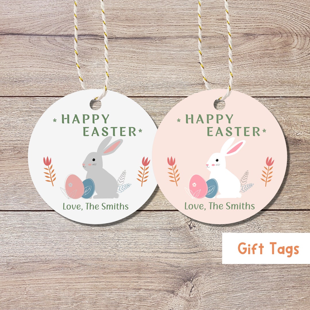 Personalized Easter Gift Tags, Matte Finish, Easter Tags, Easter Favor ...
