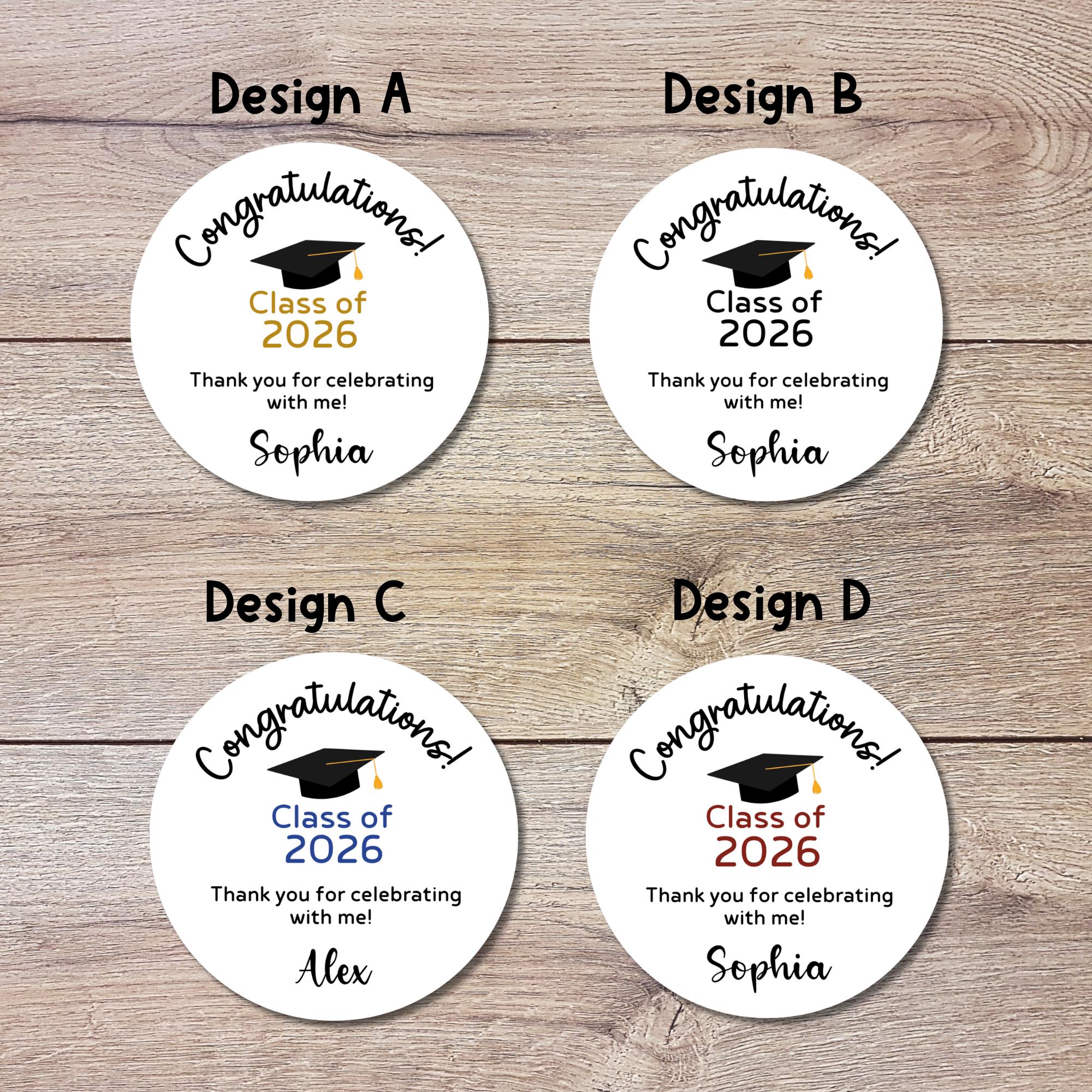 Personalized Graduation Stickers, Happy Graduation Labels, Custom ...