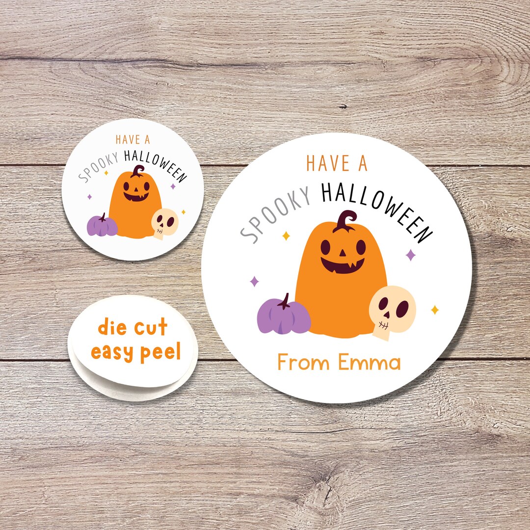 Personalized Halloween Stickers Matte or Glossy Finish Custom Halloween ...