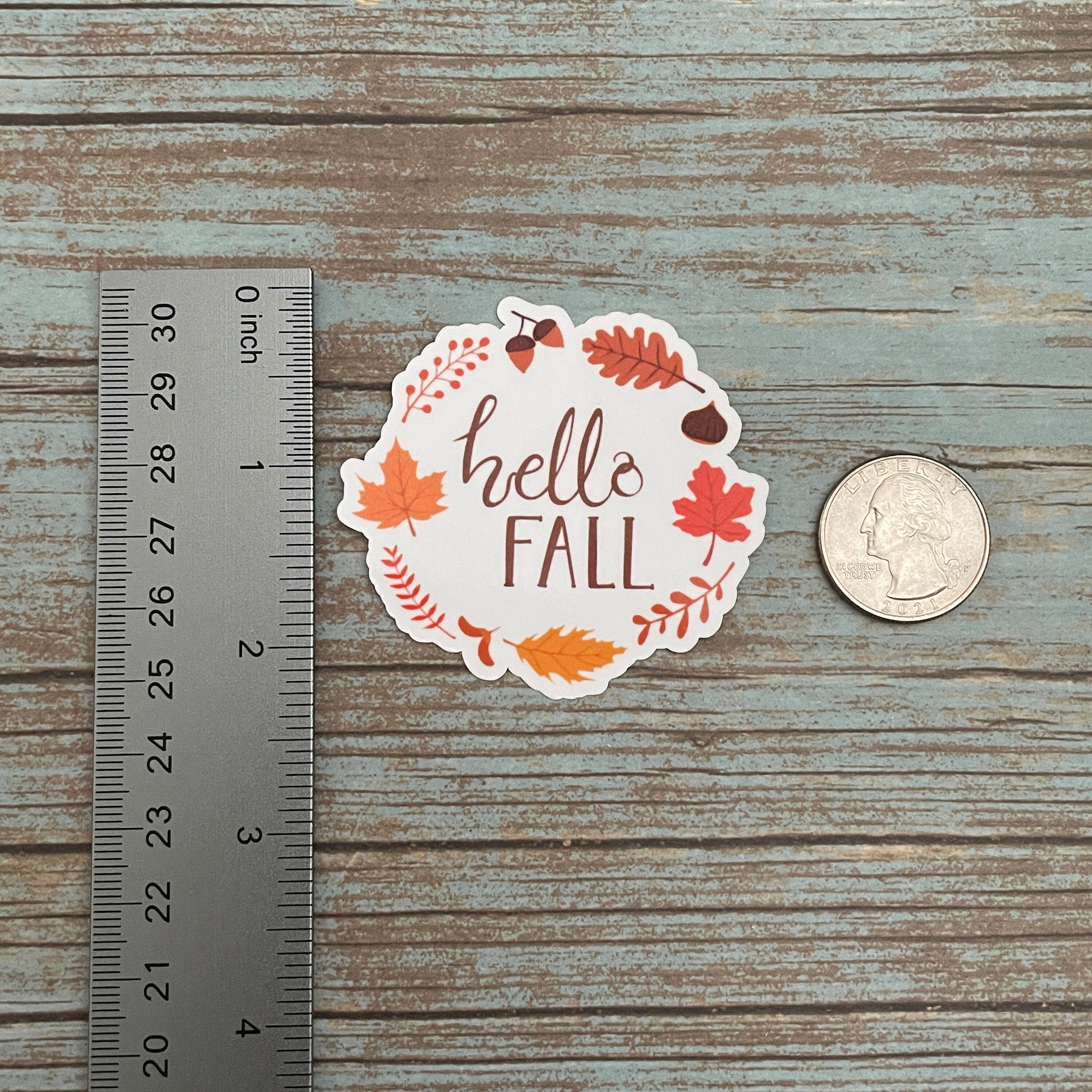 Hello Fall Vinyl Sticker | Glossy Finish | Fall Sticker | Autumn ...