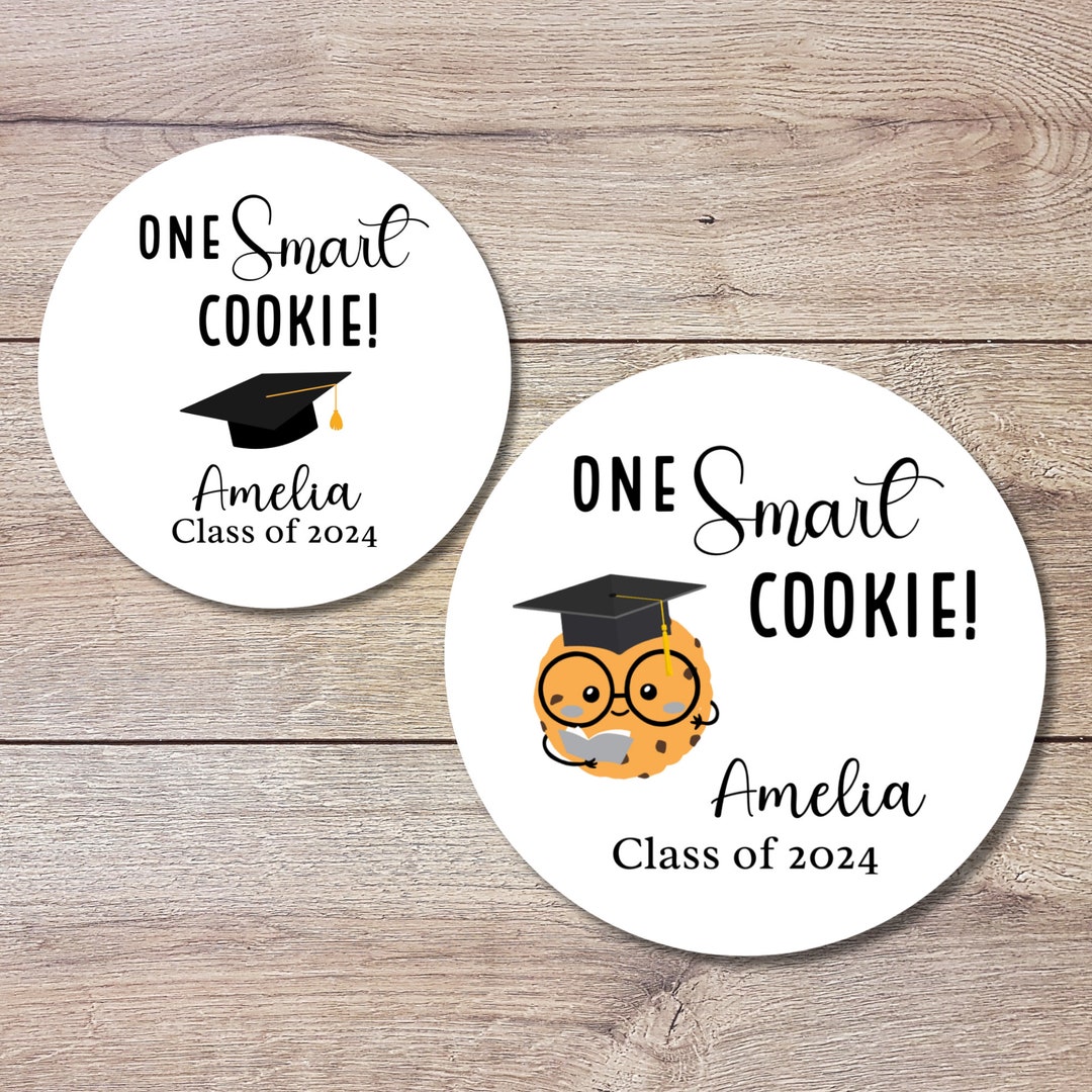 One Smart Cookie Graduation Stickers, Personalized Happy Graduation ...