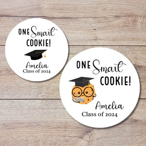 One Smart Cookie Graduation Stickers, Personalized Happy Graduation ...