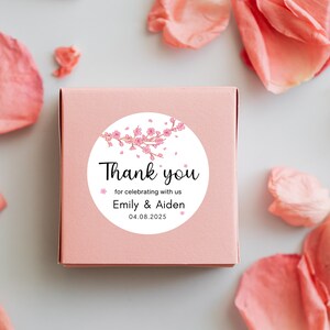 Personalized Floral Thank You Wedding Stickers, Custom Thank You Labels ...