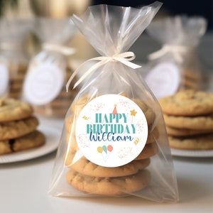Personalized Happy Birthday Stickers, Goody Bag Stickers, Custom ...