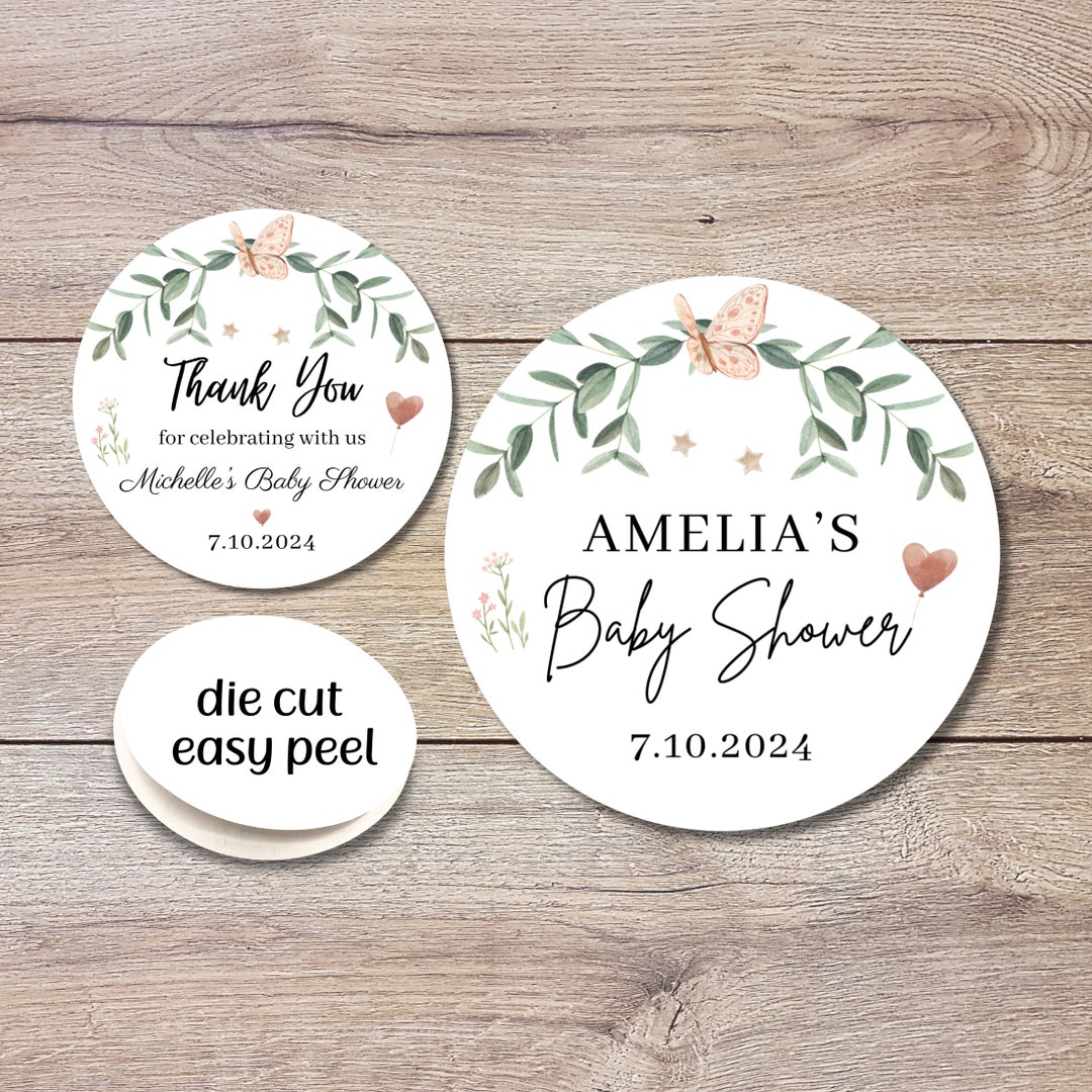 Personalized Baby Shower Stickers, Custom Thank You for Celebrating ...