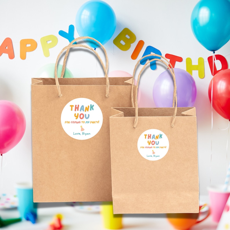 Personalized Birthday Sticker, Goody Bag Stickers, Custom Birthday ...