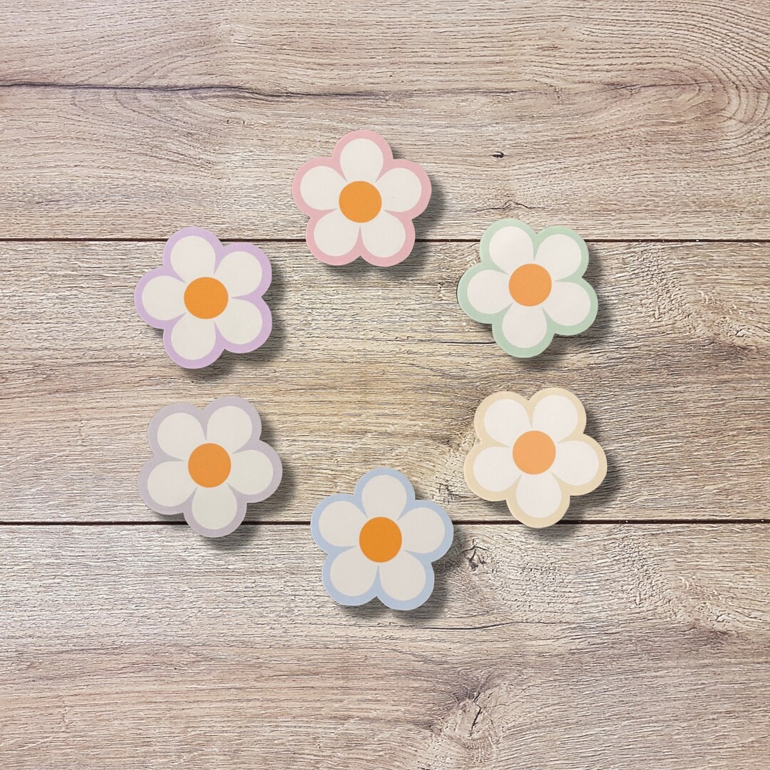 Daisy Flower Sticker | Set of 6 | Vinyl Flower Stickers | Flower Pack ...