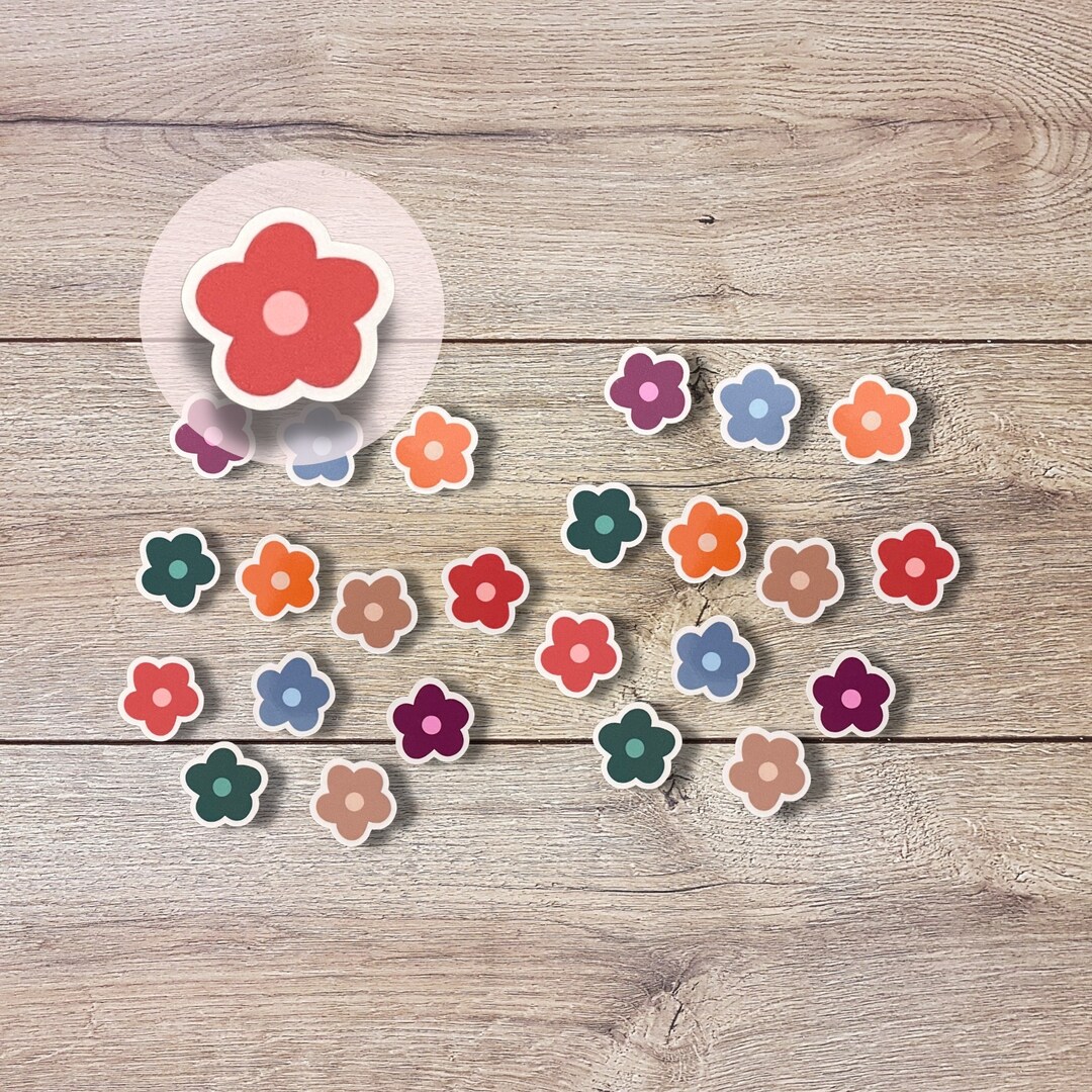 Mini Flower Stickers | Set of 12 | Vinyl Flower Stickers | Flower Pack ...