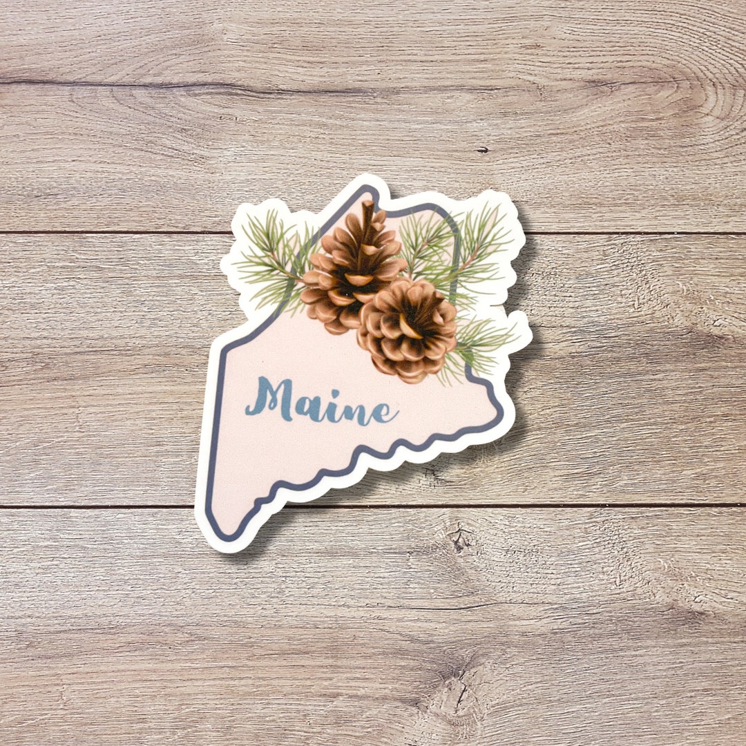 Maine State Flower Vinyl Sticker | White Pine Cone | Glossy or Matte ...