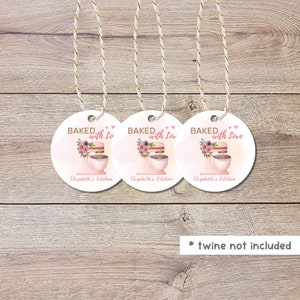 Personalized Baked With Love Gift Tags, Matte Finish, Customized Baked ...