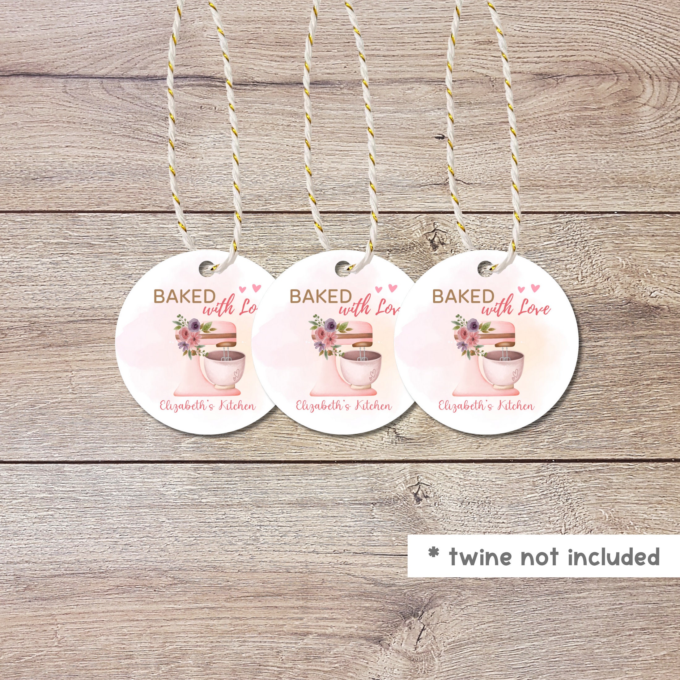 Personalized Baked With Love Gift Tags, Matte Finish, Customized Baked ...