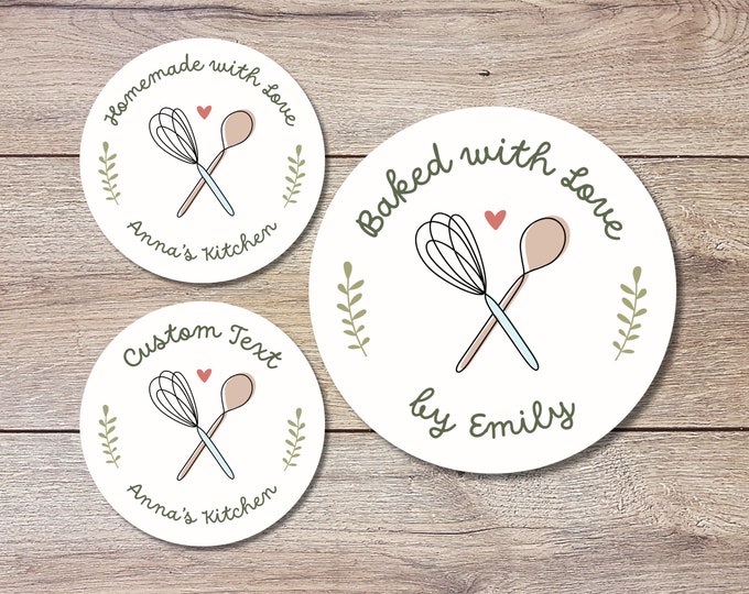 Personalized Homemade Bakery Labels || Custom Baking Stickers || Baked ...