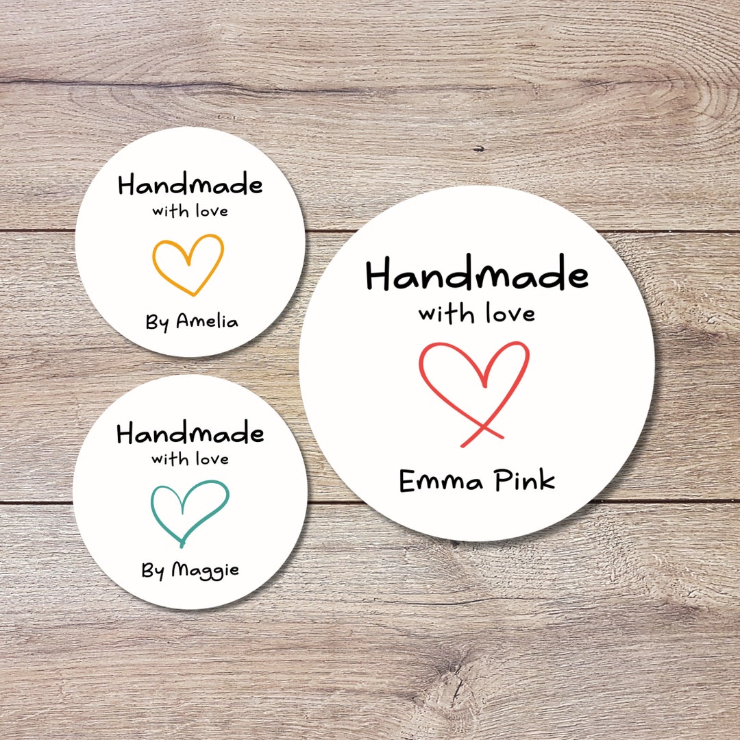 Personalized Handmade With Love Stickers, Customized Baked Goods Labels ...