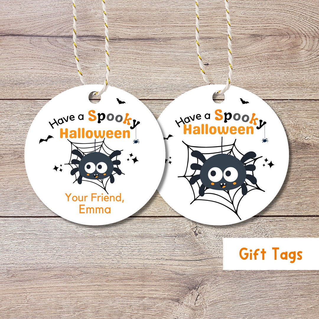 Personalized Halloween Gift Tags, Matte Finish, Halloween Goody Bag ...