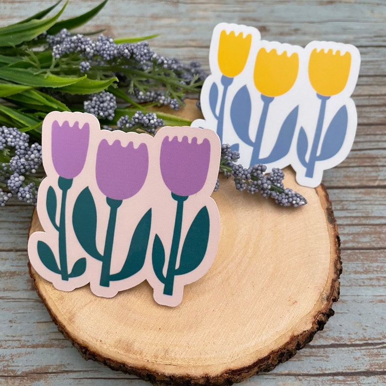 Tulip Vinyl Sticker | Glossy Finish | Flower Sticker | Cute Flower ...