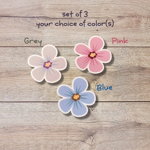 Flower Vinyl Sticker | Set of 3 or 6, Vinyl Flower Sticker Pack, Laptop ...