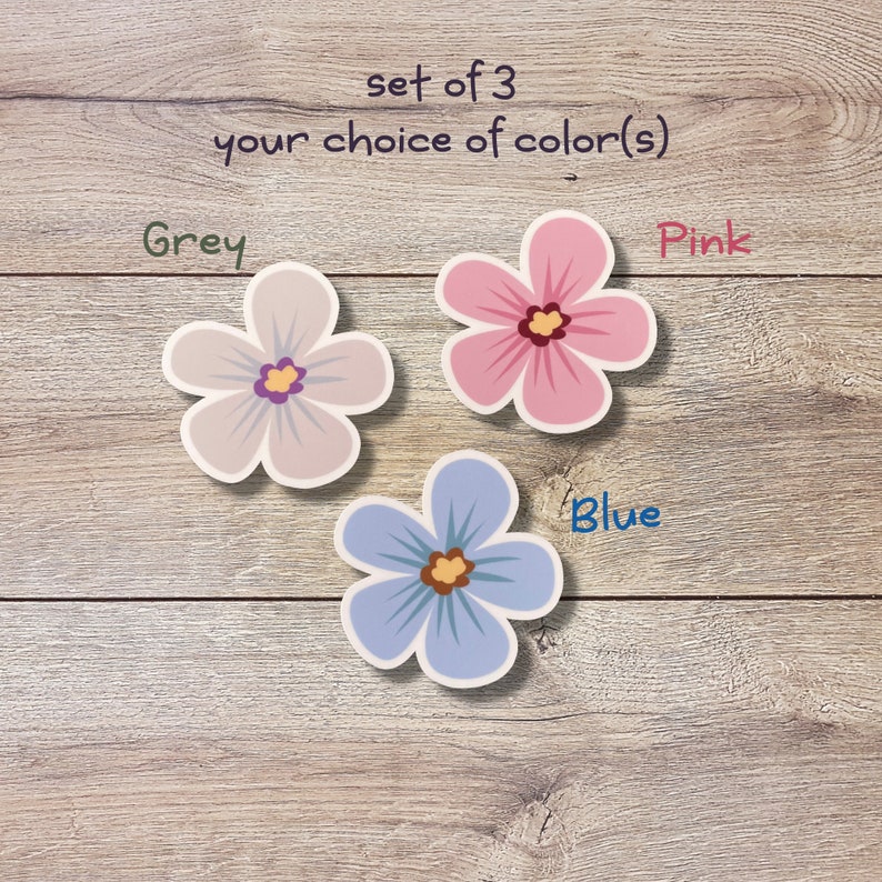 Flower Vinyl Sticker Set of 3 or 6 Vinyl Flower Sticker - Etsy