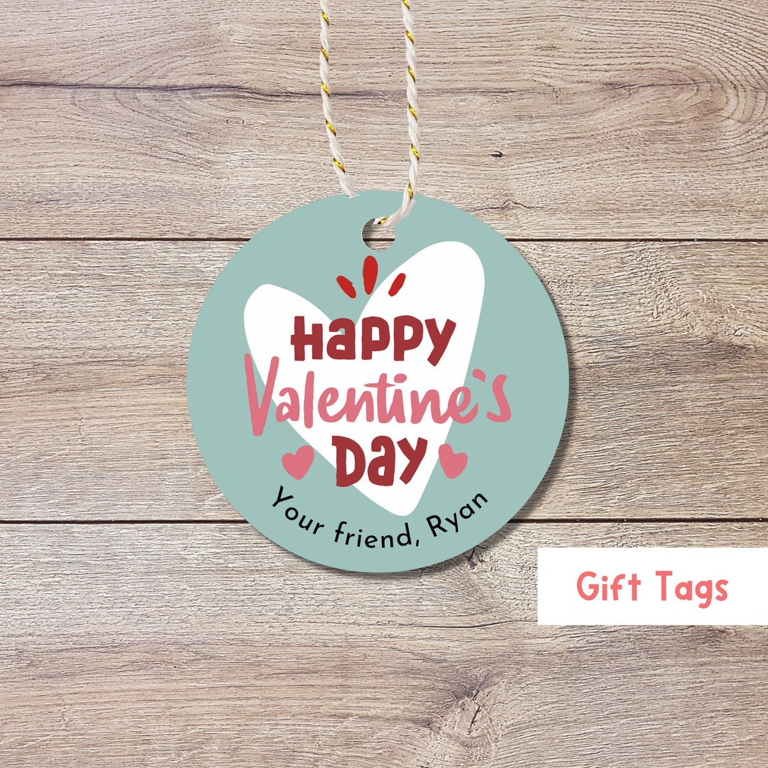 Personalized Valentine's Day Gift Tags, Matte Finish, Valentine Tags ...