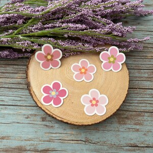 Pink Flowers Vinyl Sticker Set of 6, Flower Pack, 1" 1.5"or 2", Laptop ...