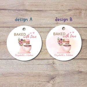 Personalized Baked With Love Gift Tags, Matte Finish, Customized Baked ...