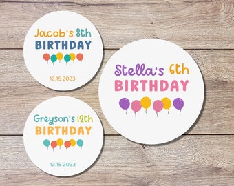 Personalised Balloon Decal, Balloon Label, Custom Vinyl Decal, Birthday ...
