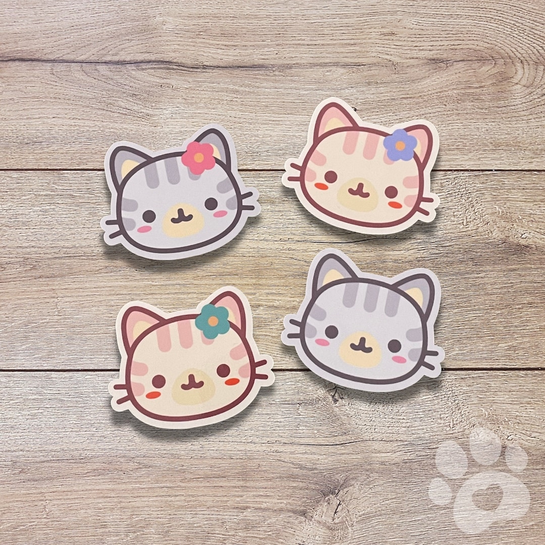 Cat Sticker | Tabby Cat Vinyl Sticker | Glossy Finish | Cute Cat ...